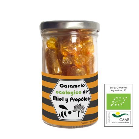 Take care of your throat with organic honey and propolis candies.